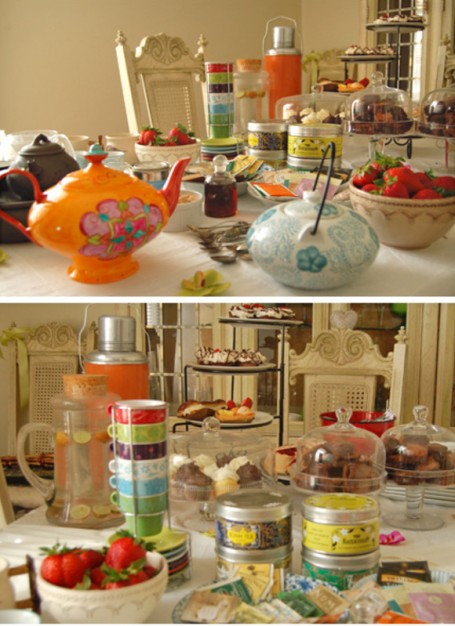 Buffet Table Settings for a Tea Party Baby Shower - At Home with Kim Vallee